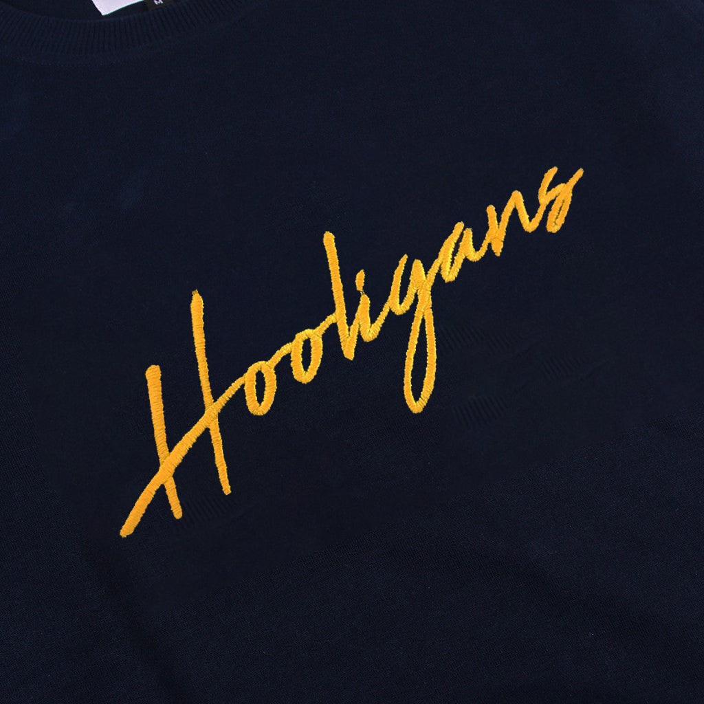 HOOLIGANS Sweater Crewneck bold Sign 22.2 - Navy – Hooligans.co.id
